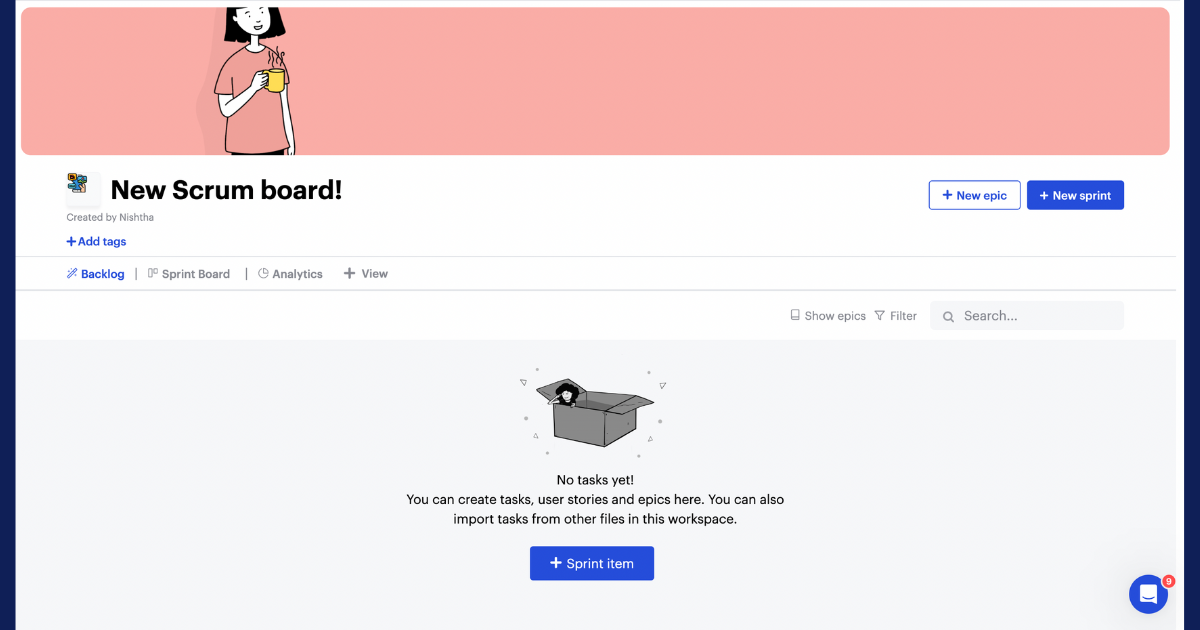 Run your sprints on Sketchnote's Scrum view